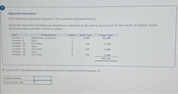 Solved Required informetion The following information | Chegg.com