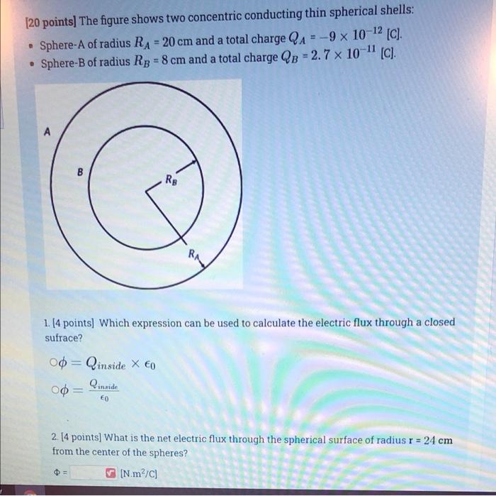 Solved [20 points) The figure shows two concentric | Chegg.com