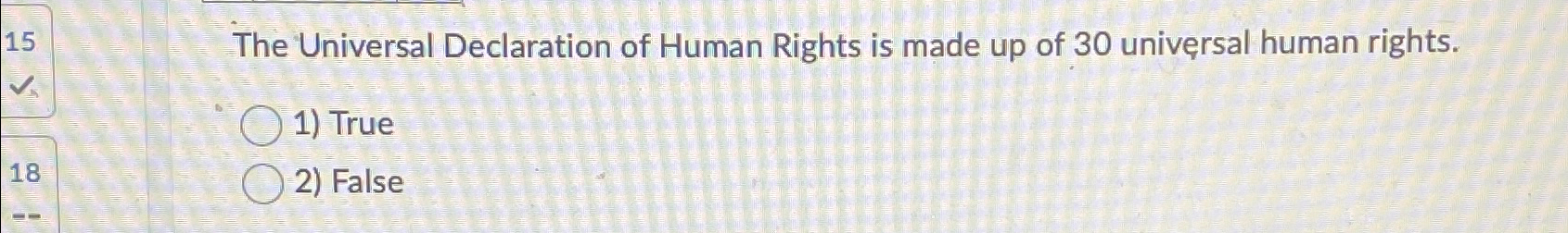 Solved The Universal Declaration of Human Rights is made up | Chegg.com