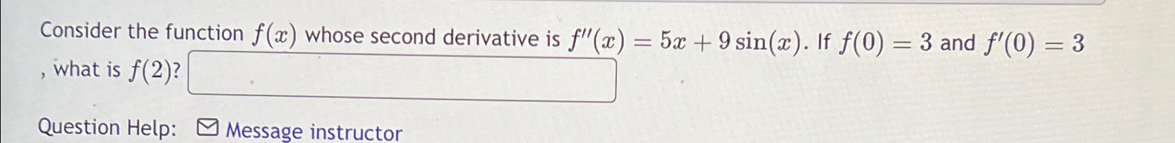 Solved Consider the function f(x) ﻿whose second derivative | Chegg.com