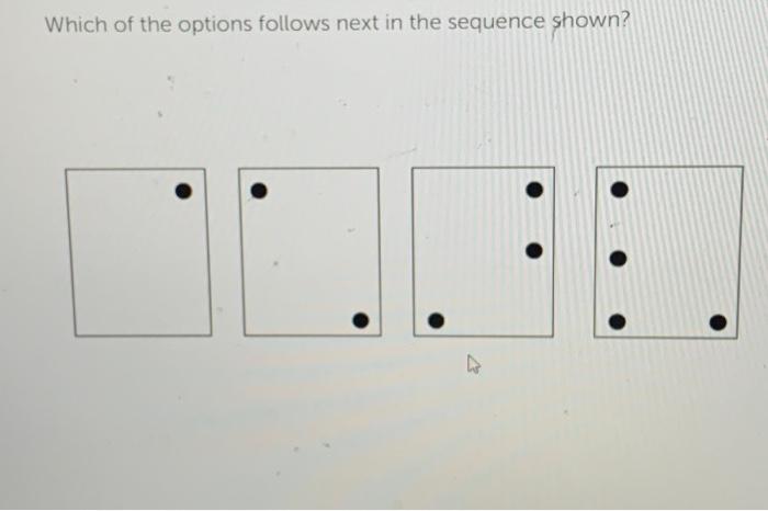 Solved Which of the options follows next in the sequence | Chegg.com