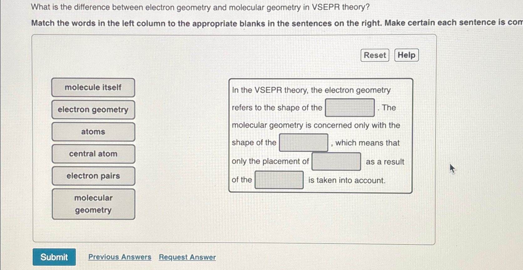 Solved What is the difference between electron geometry and | Chegg.com