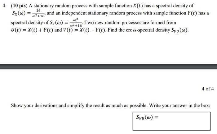Solved Probabilistic Methods of Signal and System Analysis | Chegg.com