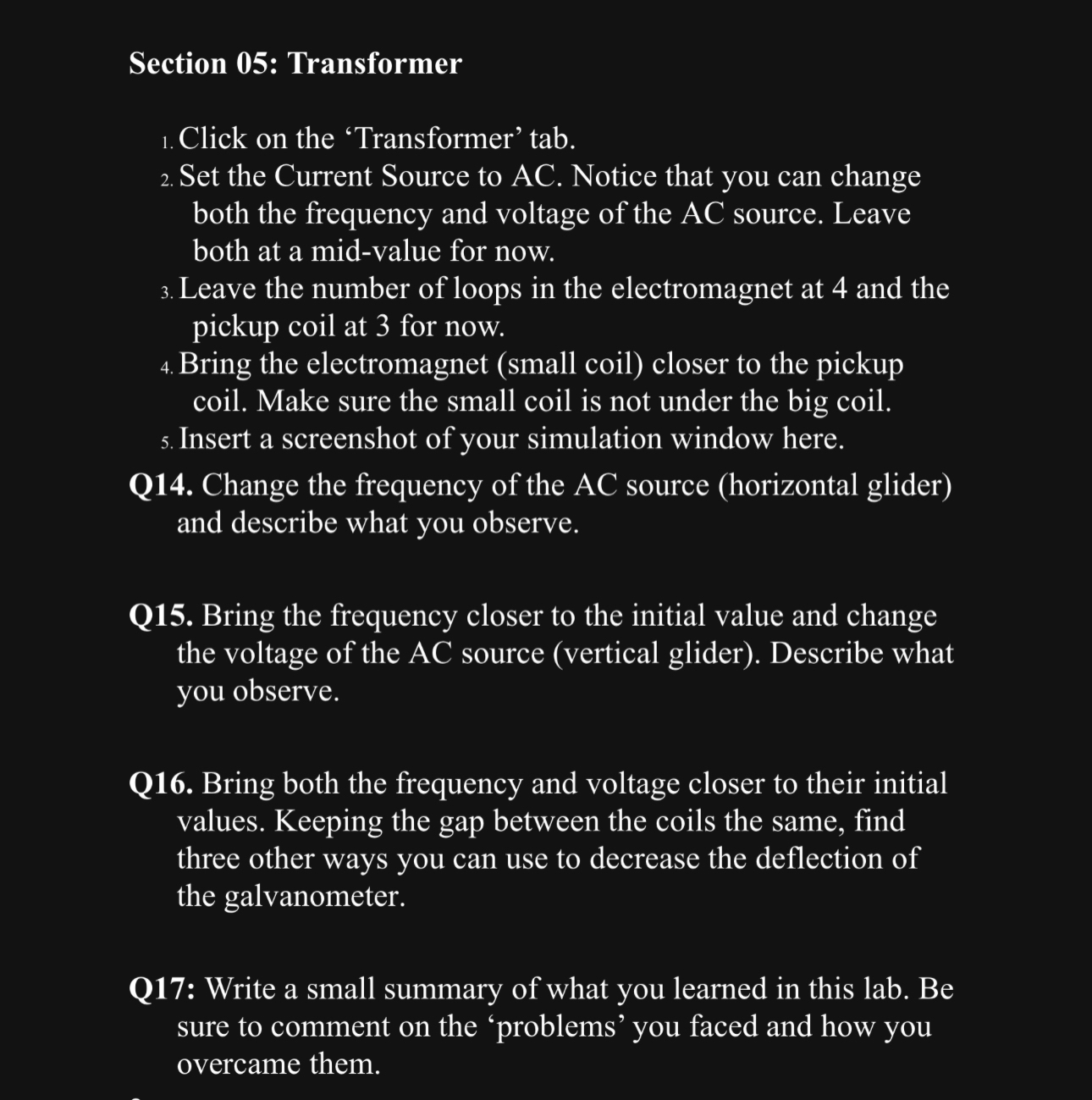 Solved Section 05: TransformerClick on the 'Transformer' | Chegg.com