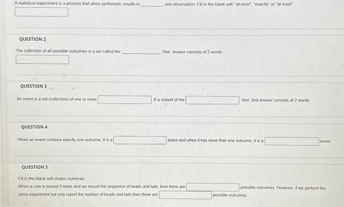Solved A statistical experiment is a process that when | Chegg.com