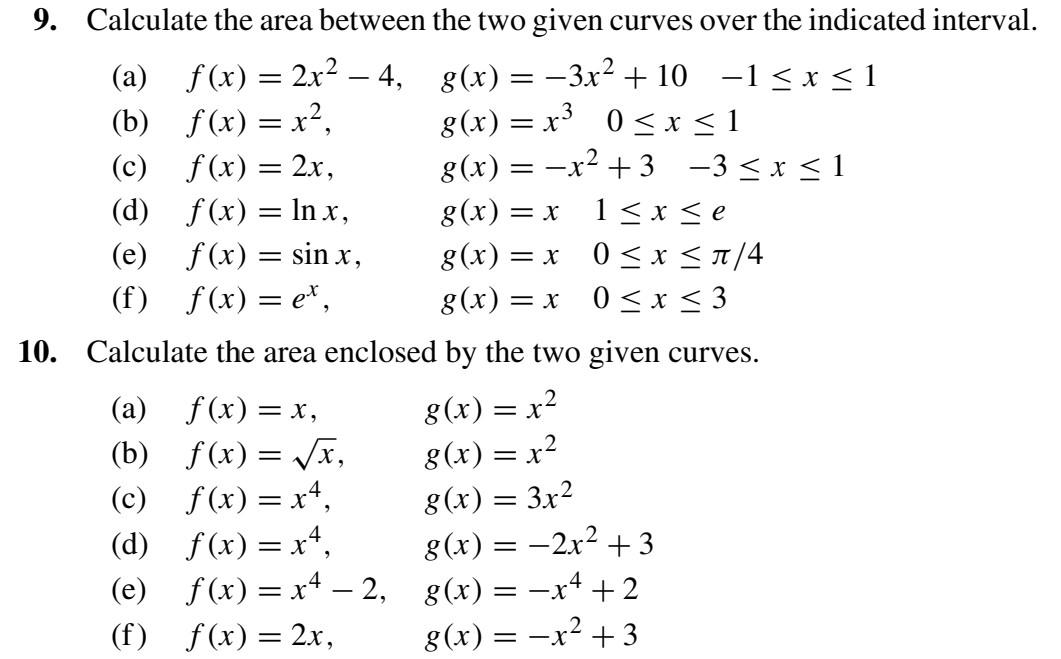 Solved (a) f(x)=2x2−4,g(x)=−3x2+10−1≤x≤1 (b) | Chegg.com