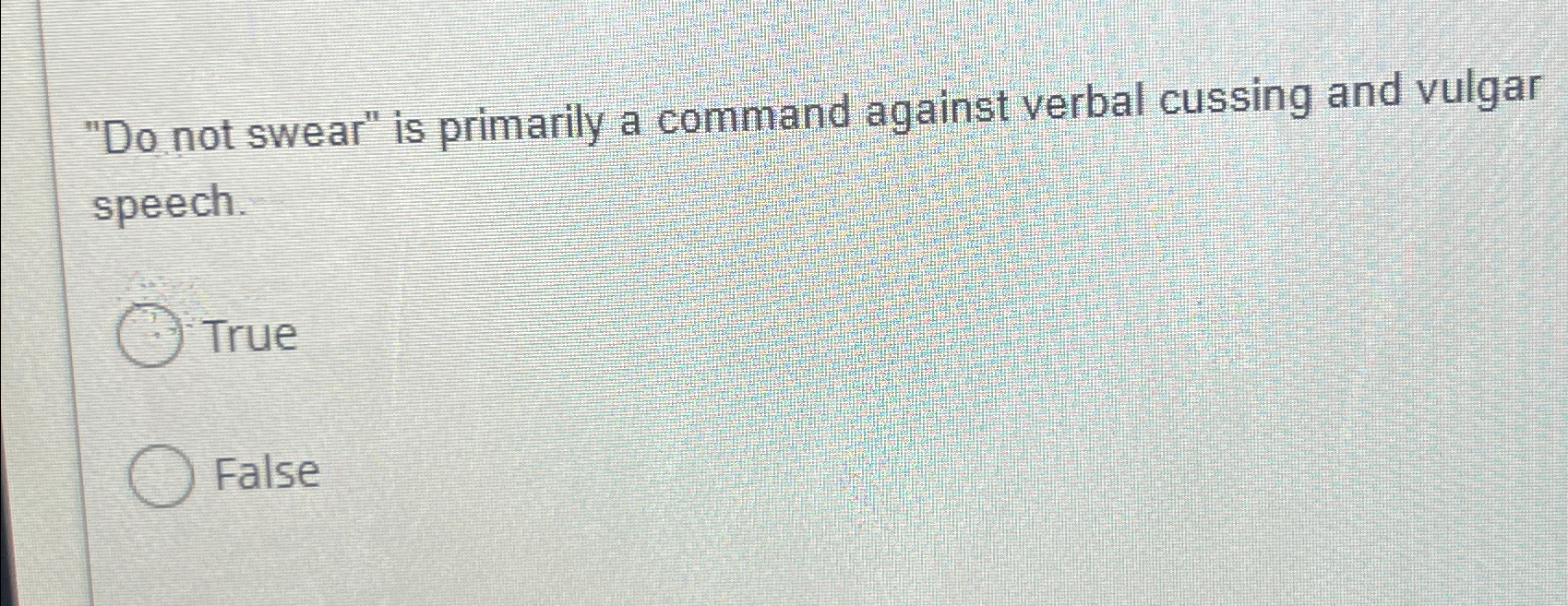 Solved "Do not swear" is primarily a command against verbal | Chegg.com