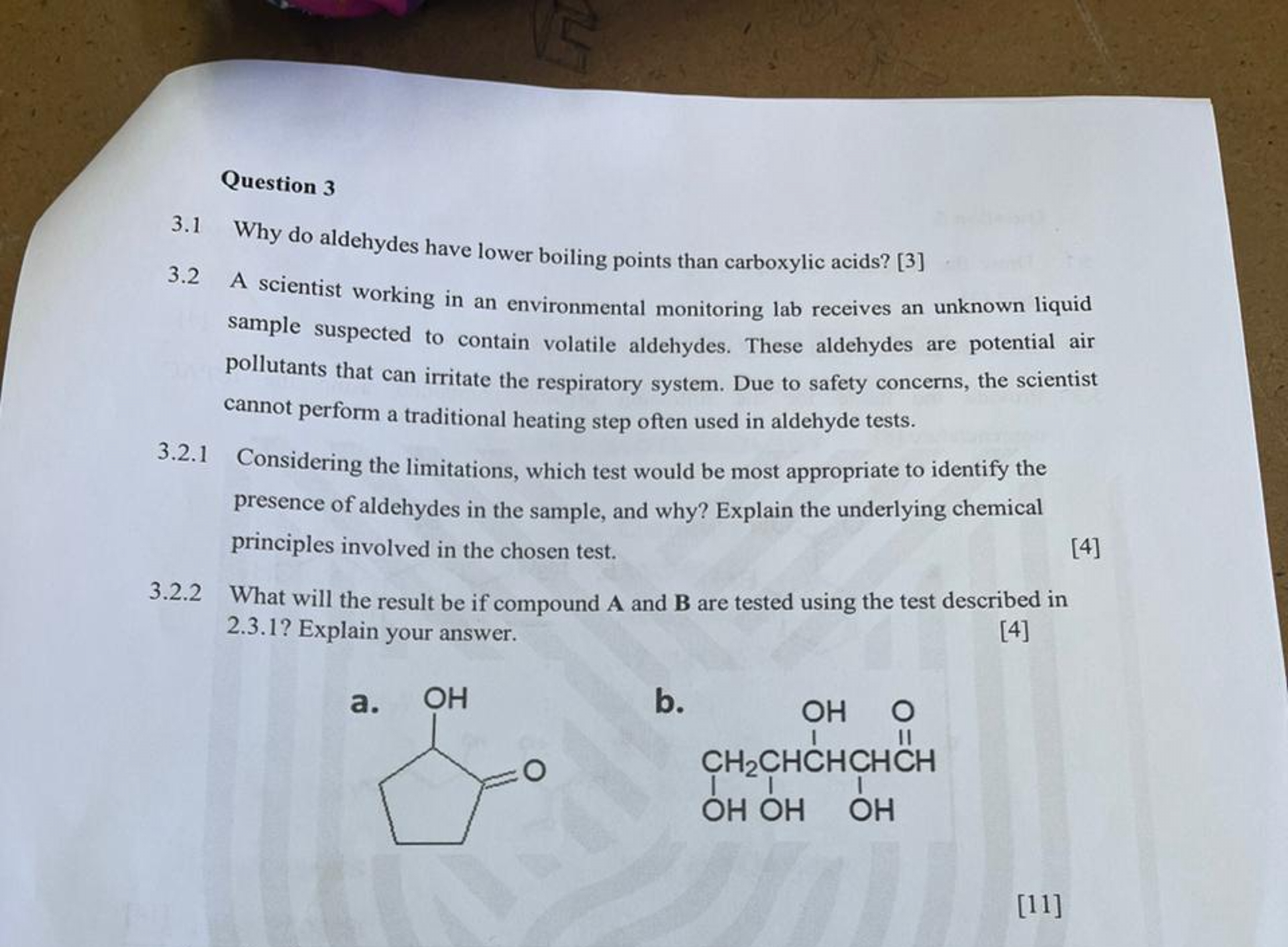 Solved Question 33.1 ﻿Why do aldehydes have lower boiling | Chegg.com