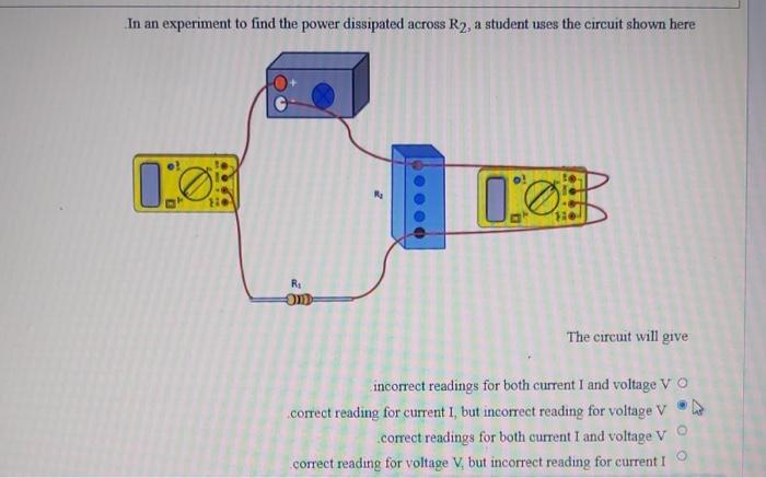 Solved In an experiment to find the power dissipated across | Chegg.com