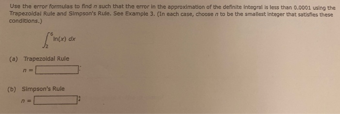 Solved Use The Error Formulas To Find N Such That The Error 2566