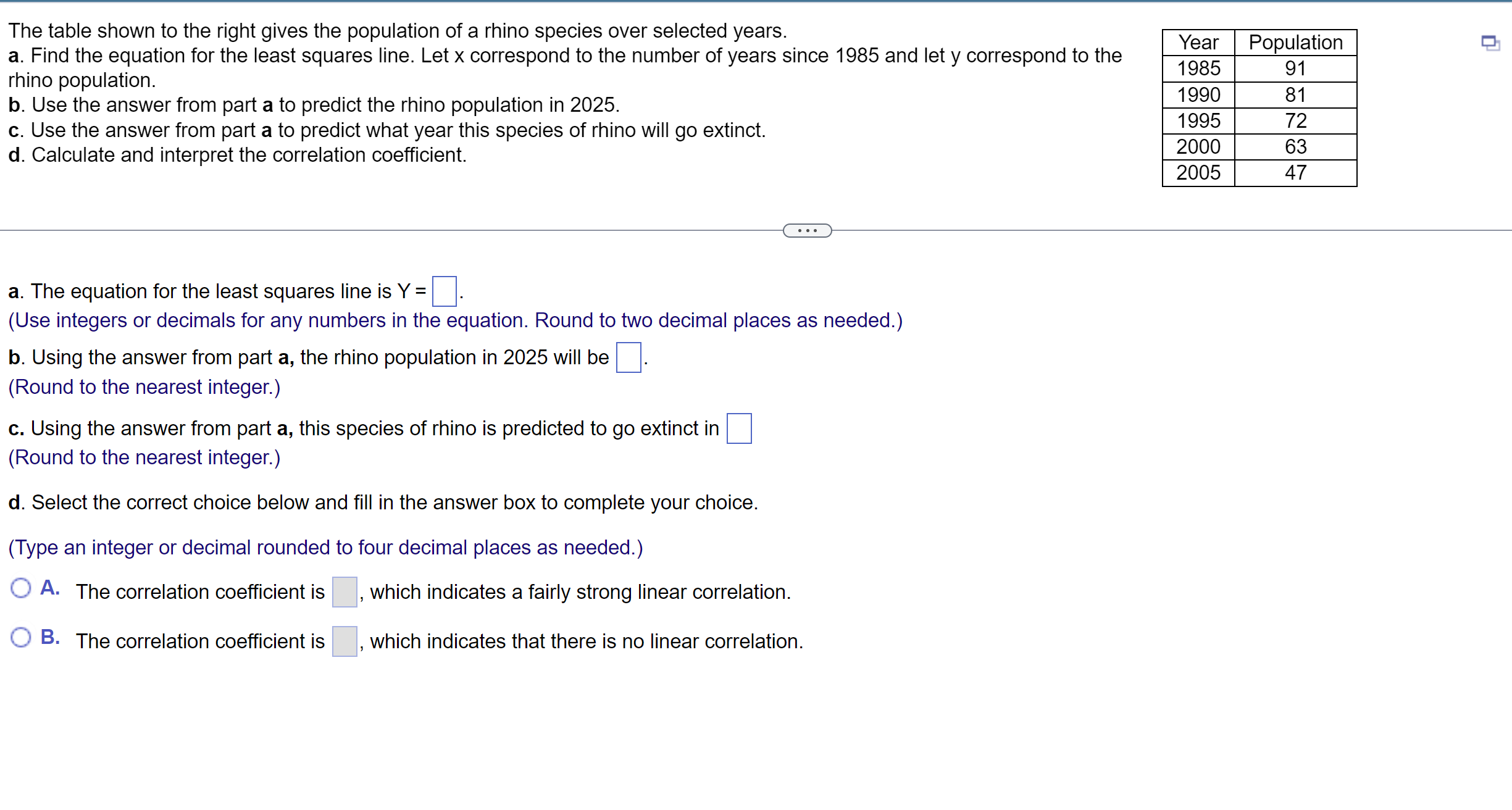 Solved The table shown to the right gives the population of | Chegg.com