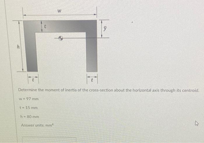 Solved Determine the moment of inertia of the cross-section | Chegg.com