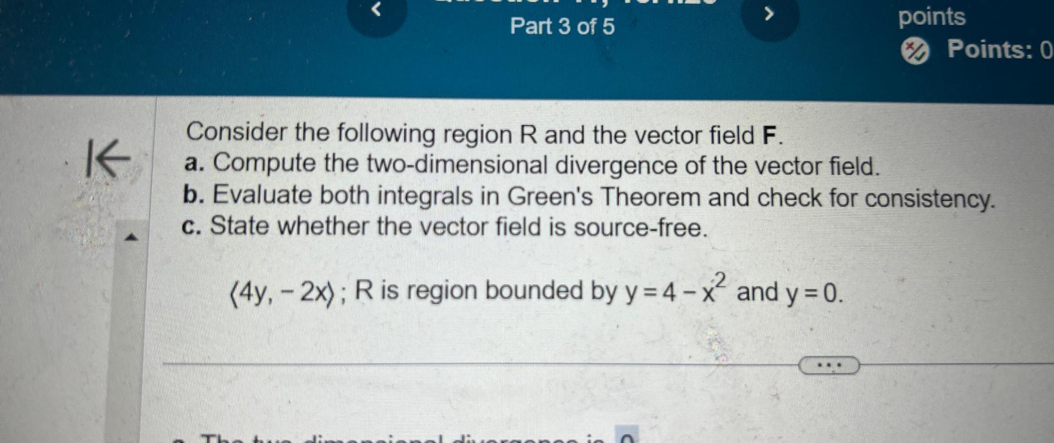 Solved Part 3 ﻿of 5pointsκConsider the following region R | Chegg.com