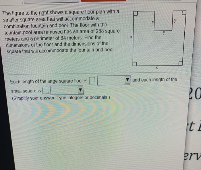Solved The figure to the right shows a square floor plan | Chegg.com