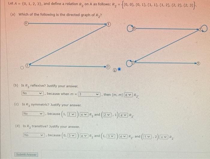 Solved Let A = {0, 1, 2, 3), and define a relation R, on A | Chegg.com