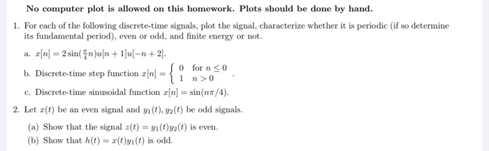 Solved No computer plot is allowed on this homework. Plots | Chegg.com