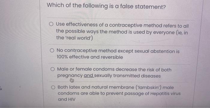 Solved Which of the following is a false statement? Use | Chegg.com