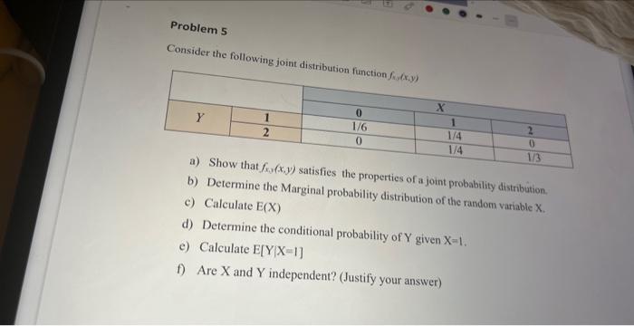 Solved b) Determine the Marginal probability distribution of | Chegg.com