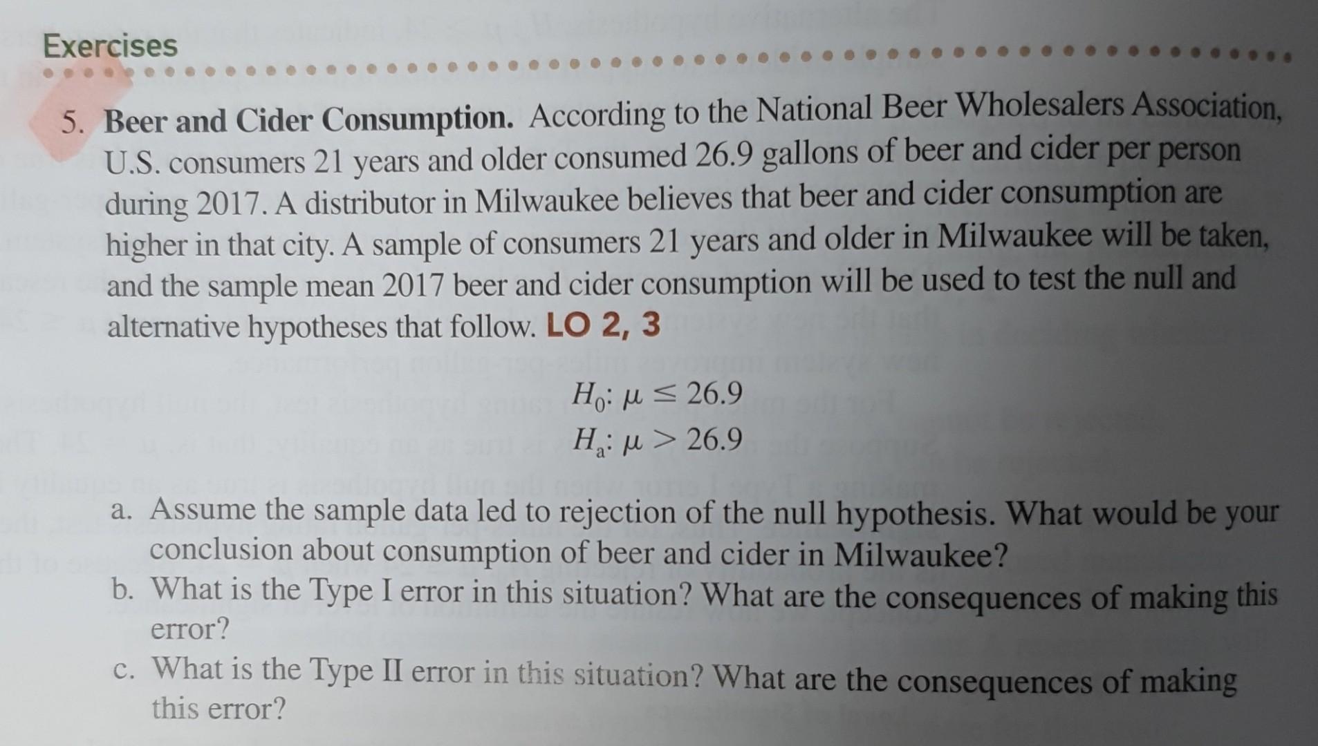 Solved Beer and Cider Consumption. According to the National | Chegg.com Solved Beer and Cider Consumption. According to the National | Chegg.com