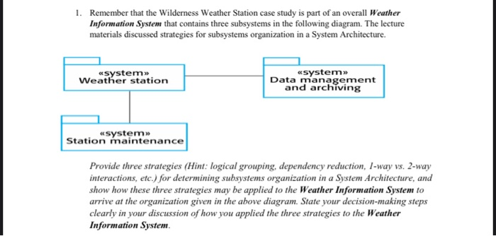 1. Remember that the Wilderness Weather Station case | Chegg.com