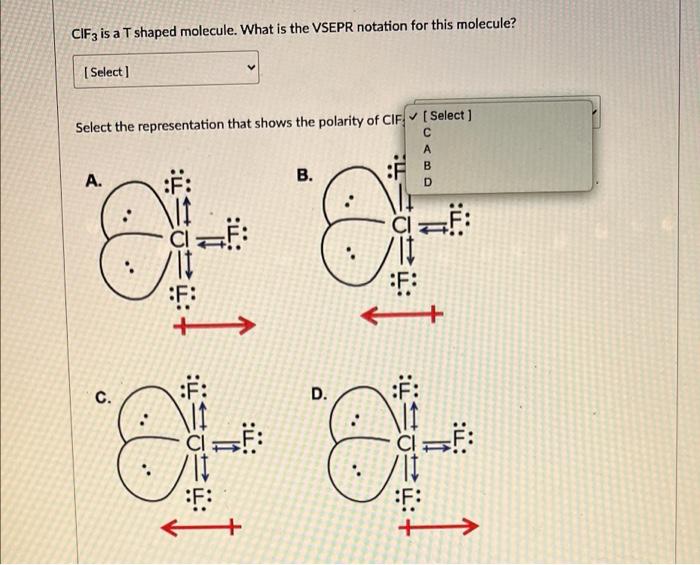 Solved CIF3 is a T shaped molecule. What is the VSEPR | Chegg.com
