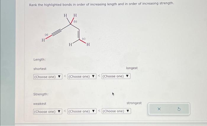 Solved Rank the highlighted bonds in order of increasing | Chegg.com