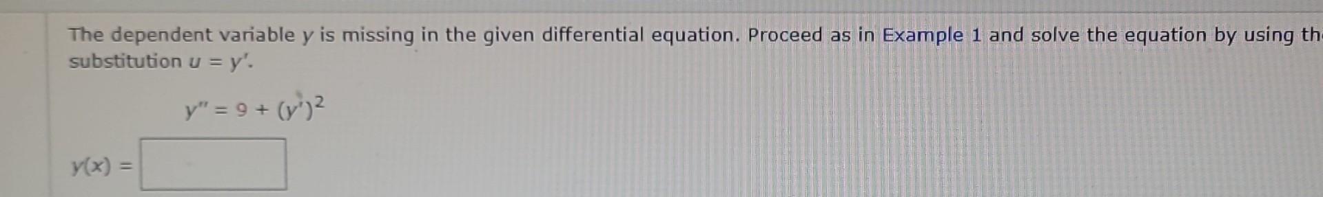 Solved The dependent variable y is missing in the given | Chegg.com