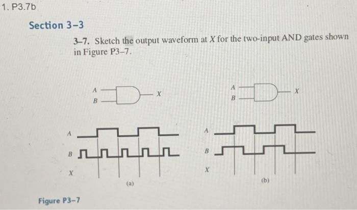 Solved 1. P3.7b Section 3-3 3-7. Sketch the output waveform | Chegg.com