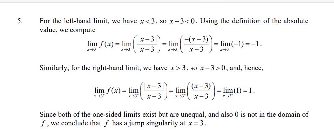 Solved For the left-hand limit, ﻿we have x
