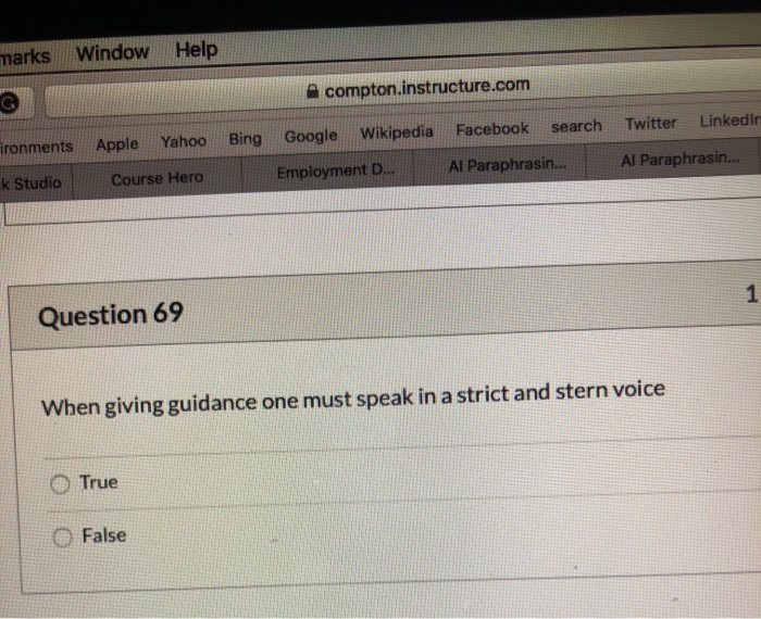 Solved marks Window Help compton.instructure.com Facebook | Chegg.com