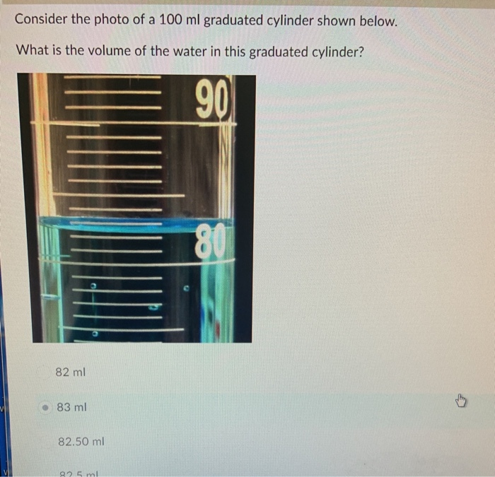 Solved Consider the photo of a 100 ml graduated cylinder | Chegg.com