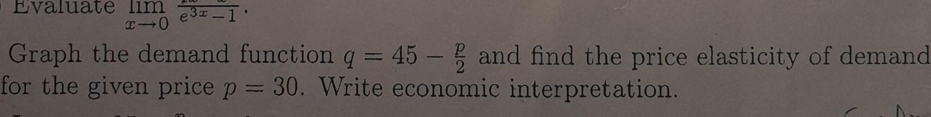 Solved Graph the demand function q=45-p2 ﻿and find the price | Chegg.com