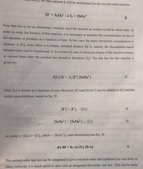 Solved 2I−+S2O82−→I2+2SO42− Note that this is not an | Chegg.com