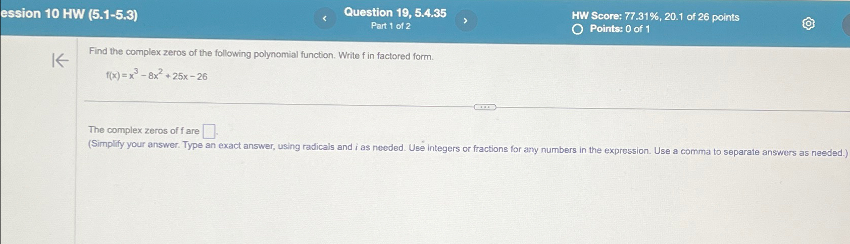 Solved ession 10 ﻿HW (5.1-5.3)Question 19, 5.4.35Part 1 ﻿of | Chegg.com