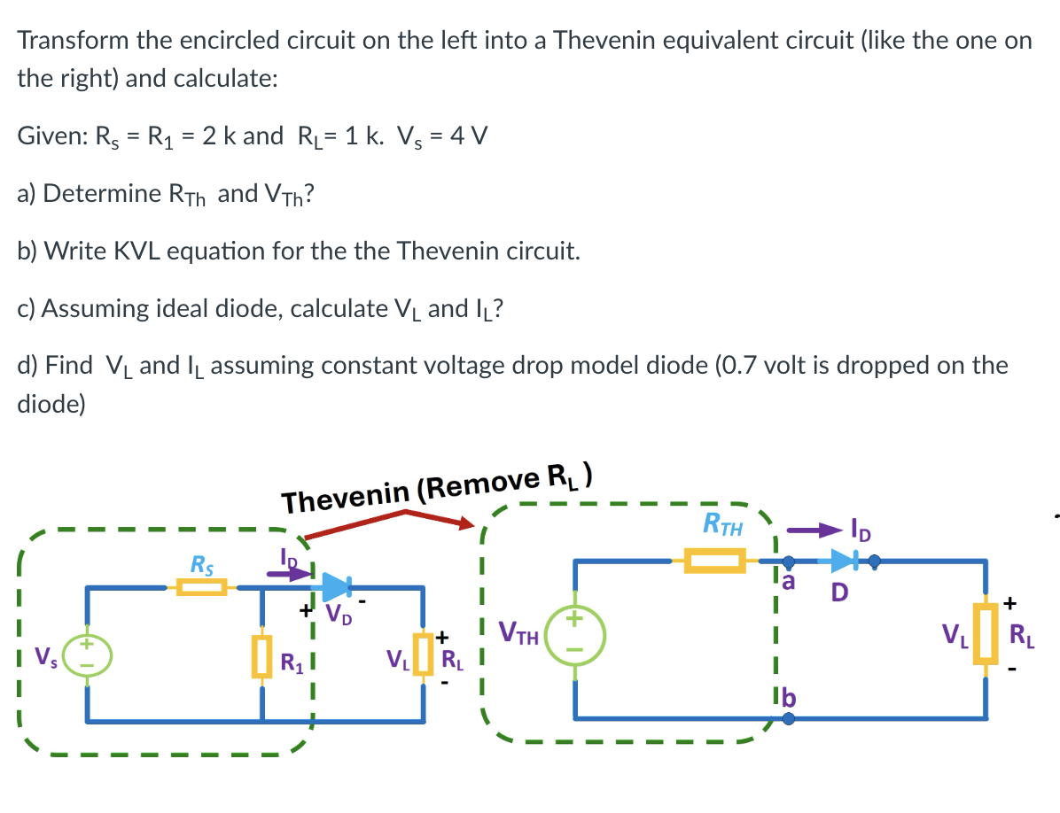 Solved Transform the encircled circuit on the left into a | Chegg.com