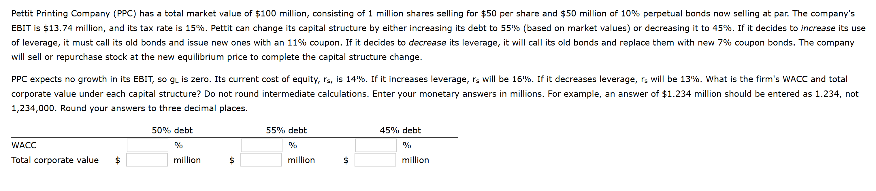 Solved Please fill in all Missing information for the table | Chegg.com