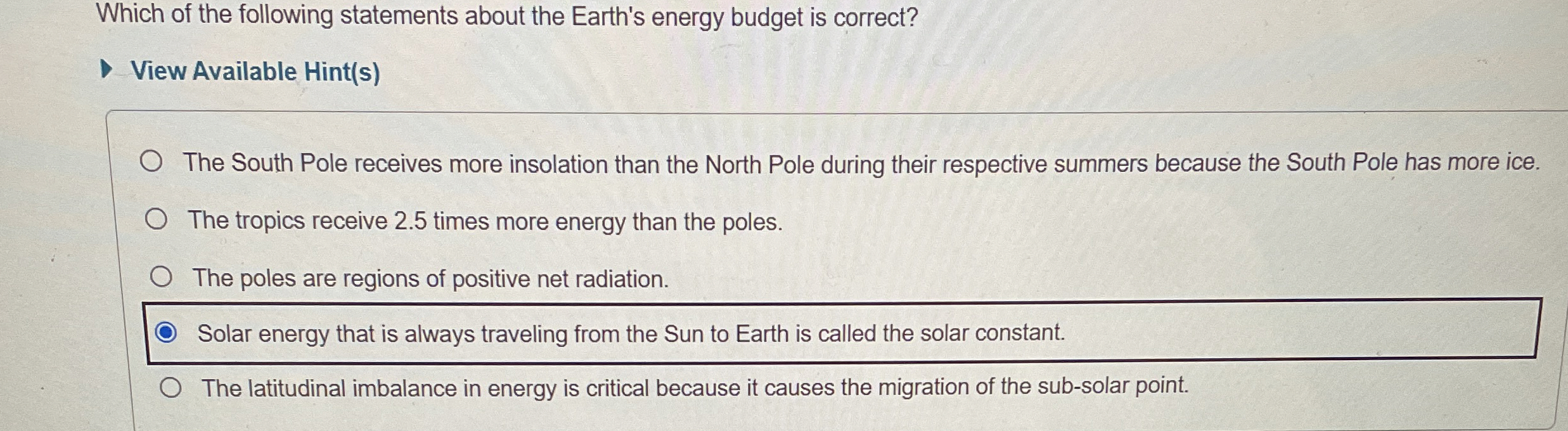 Solved Which of the following statements about the Earth's | Chegg.com