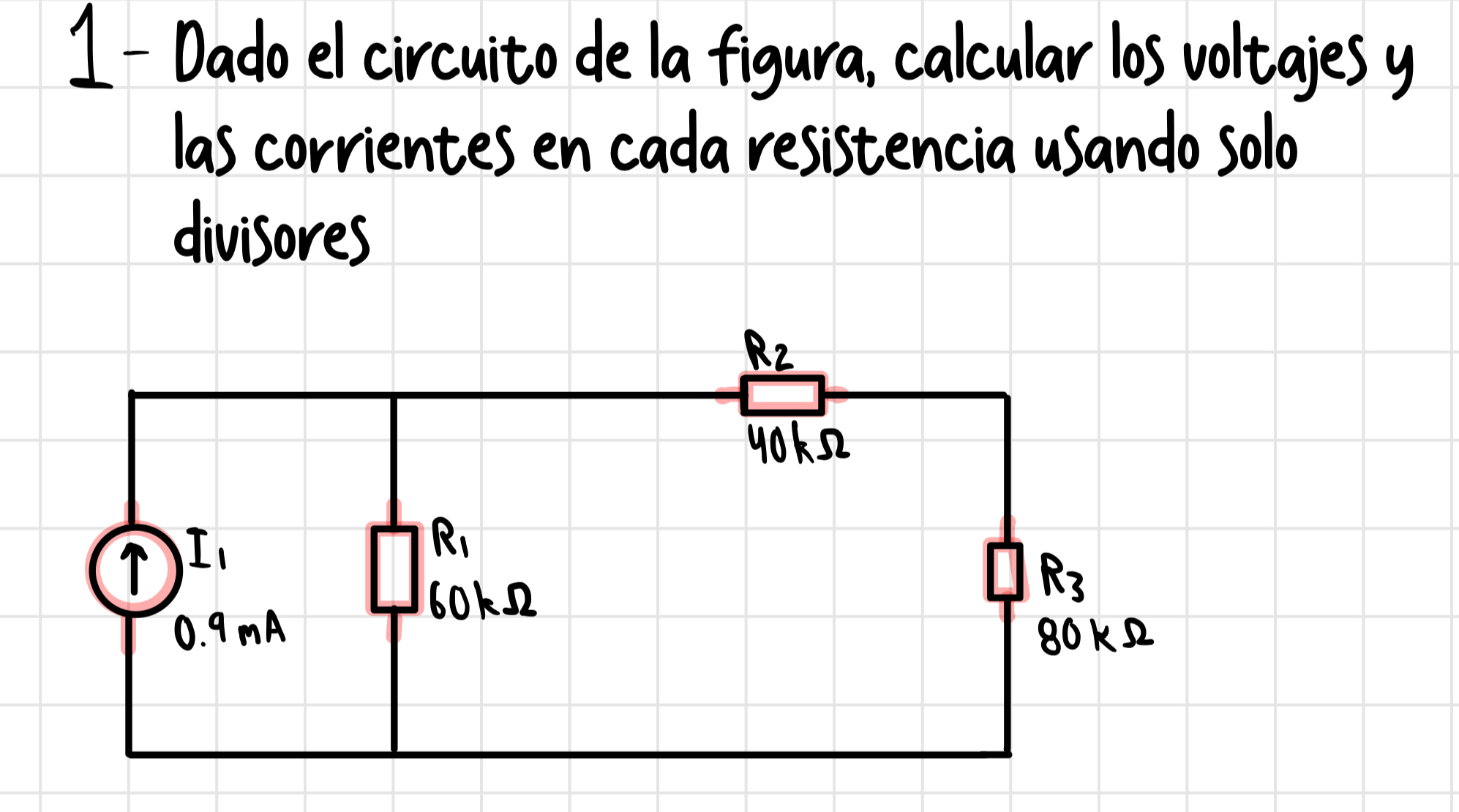 Solved 1 - ﻿Dado el circuito de la figura, calcular los | Chegg.com