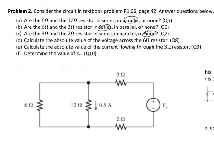 Solved Problem 2. Consider the circuit in textbook problem | Chegg.com