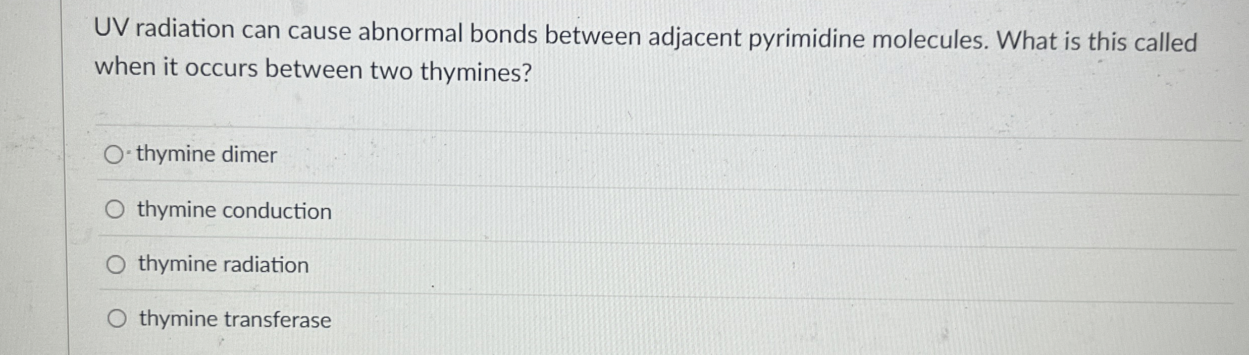 Solved UV radiation can cause abnormal bonds between | Chegg.com