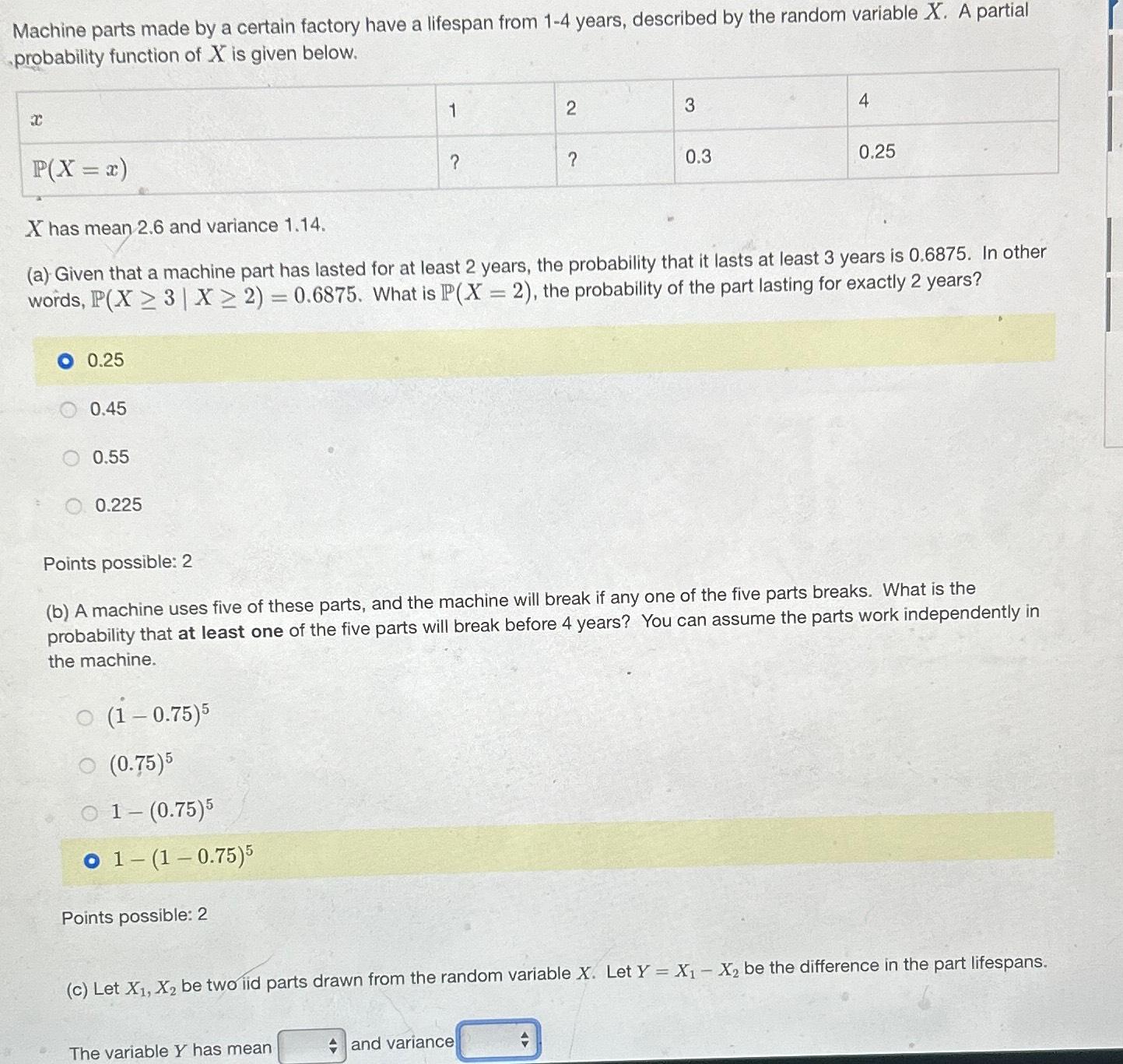 Solved Machine parts made by a certain factory have a | Chegg.com