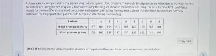 Solved A pharmaceistical company dalms that its new drug | Chegg.com