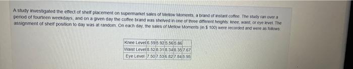 Solved Part b) A table summarizing the data is given below | Chegg.com