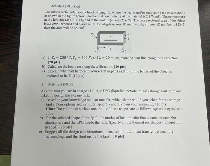 Solved Consider a rectangular solid object of length L, | Chegg.com