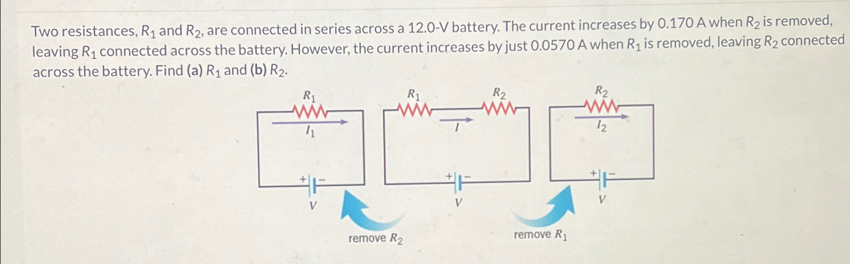 Solved Two resistances, R1 ﻿and R2, ﻿are connected in series | Chegg.com