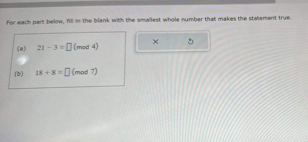 Solved For each part below, fill in the blank with the | Chegg.com
