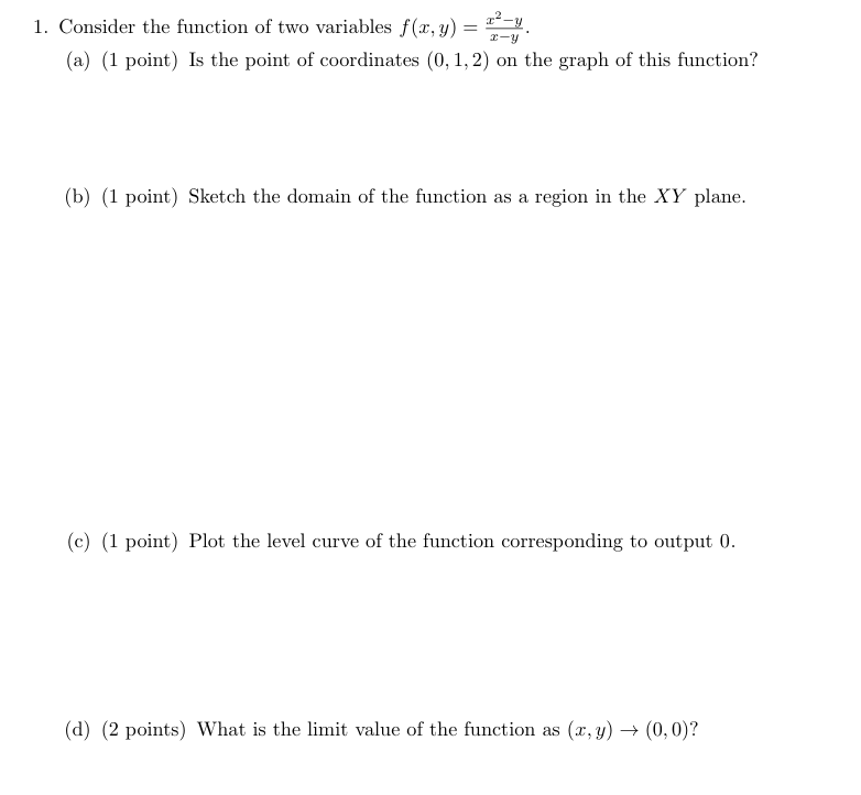 Solved Consider the function of two variables | Chegg.com