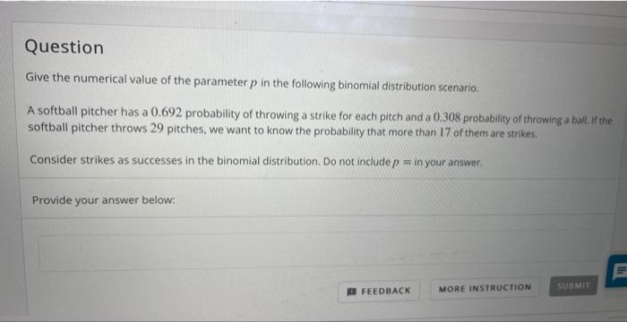 Solved Give the numerical value of the parameter p in the | Chegg.com