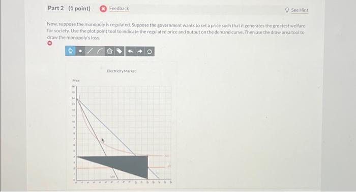 Solved Part 2 (1 point) Now, suppose the monopoly is | Chegg.com
