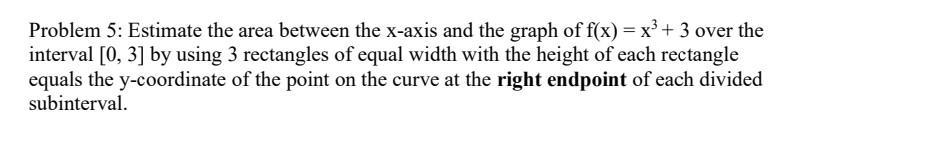 Solved Problem 5: Estimate the area between the x-axis and | Chegg.com